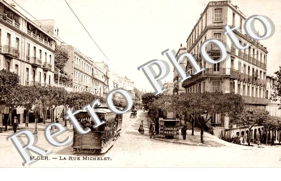 reproduction cartes postales anciennes Rue Michelet DZ ALGER