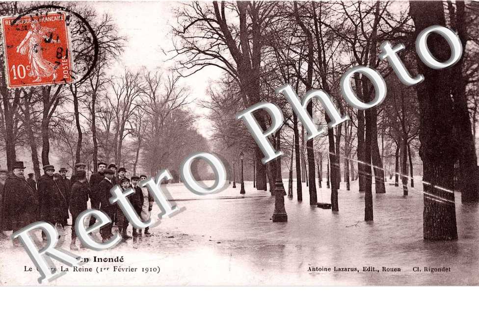 photo de village Inondations 1 fevrier 1910 - La cours la reine 76 ROUEN