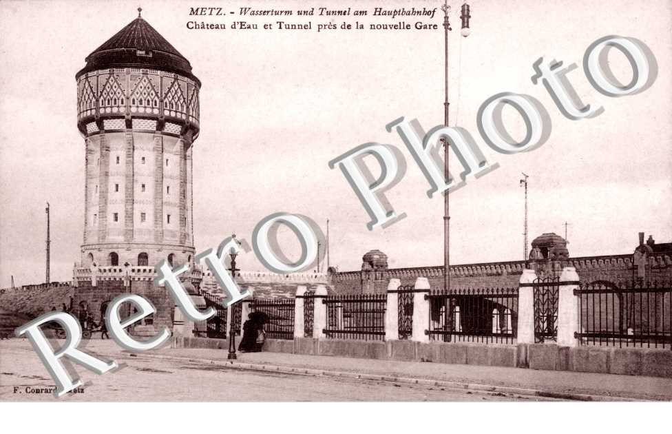 photo ancienne village Chateau d'eau et tunnel pres de la nouvelle gare 57 METZ