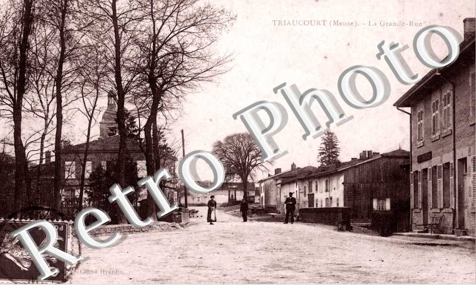 photo carte postale ancienne la Grande Rue 55 TRIAUCOURT