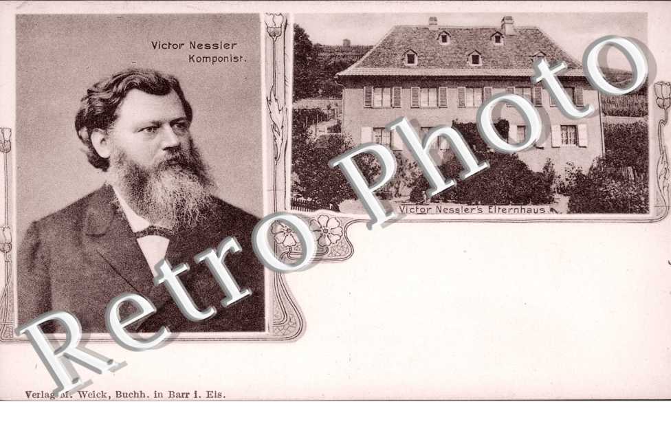 agrandissement carte postale ancienne Victor Nessier Komponist, Victor ...