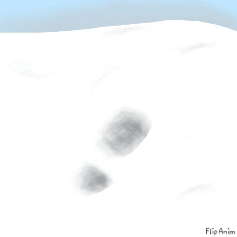 First footprint in new snow - FlipAnim
