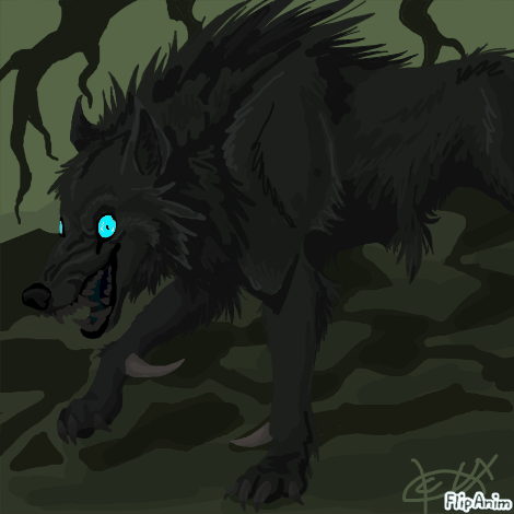 Black chicken-wolf - FlipAnim