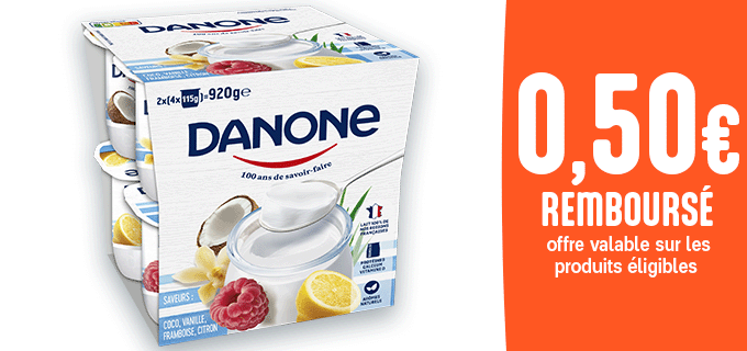 Danone Aromatisé ou Nature | Fidme Courses