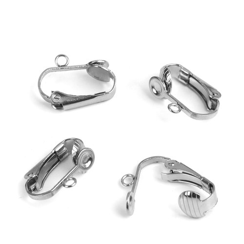 10 supports boucles d'oreille clip en acier inoxydable n°01 x 5 paires ...