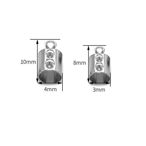 10 embouts à coller écraser pincer plier 2mm x 8mm en acier inoxydable ...