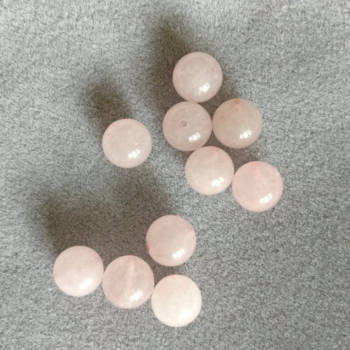 Lot de 10 perles de quartz rose rondes en pierre naturelle 8 mm. - Un ...
