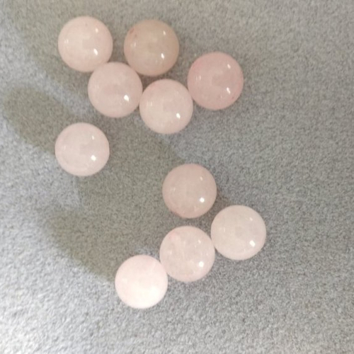 Lot de 10 perles de quartz rose rondes en pierre naturelle 10 mm. - Un ...