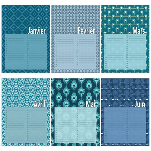 Calendrier des anniversaires format a5, motif géométrique - Un grand marché