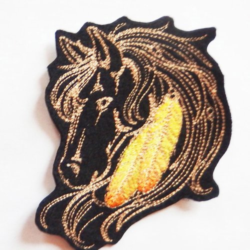 Tête de cheval (3 couleurs) thermocollante, cheval, horse patch, ecusson - Un grand marché