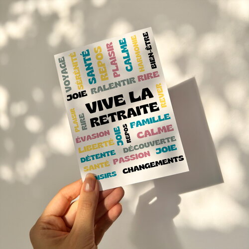 Carte de retraite en français à imprimer - Un grand marché