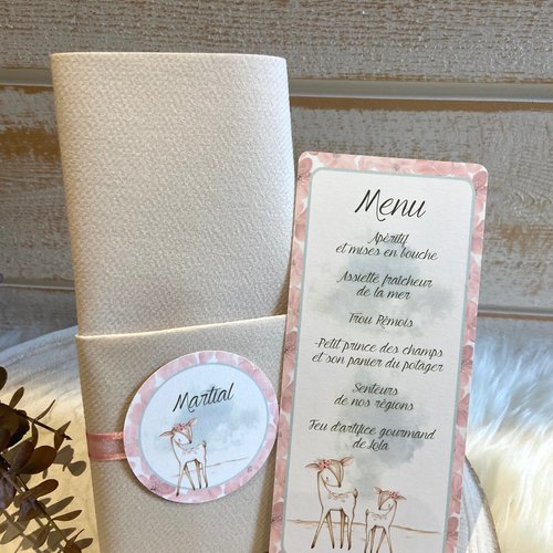 Menu thème animaux de la forêt renard - raton - biche - lapin ...