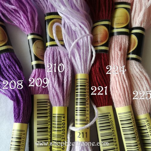 Fil à broder - équivalent n° dmc 223 bois de rose - écheveau de coton ...