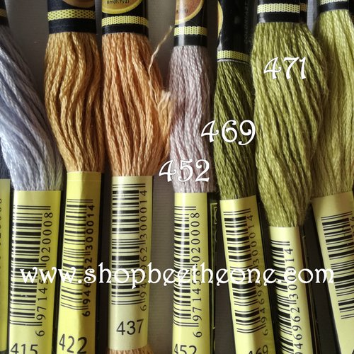 Fil à broder - équivalent n° dmc 470 vert olive - écheveau de coton ...