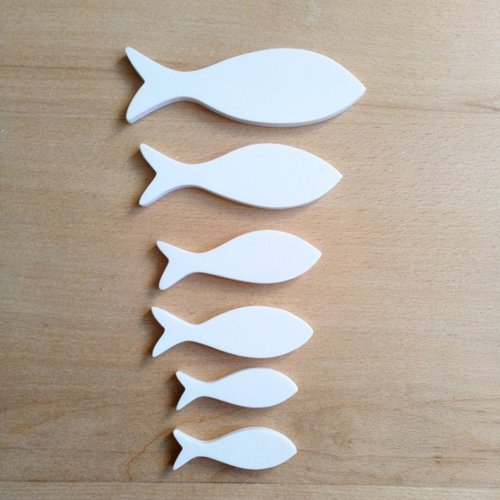 Poissons en bois - poissons en bois brut à décorer - Un grand marché