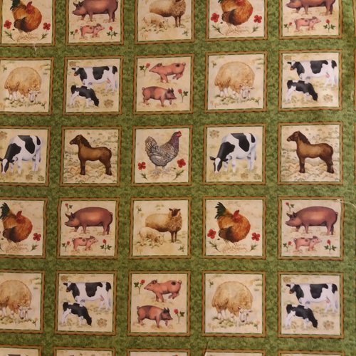 Tissu bandes animaux de la ferme - Un grand marché