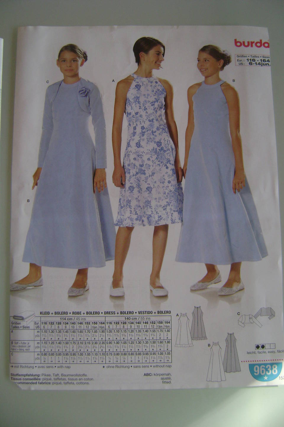 Patron burda robe longue et bolero pour fille de 6 à 14 ans - Un grand ...