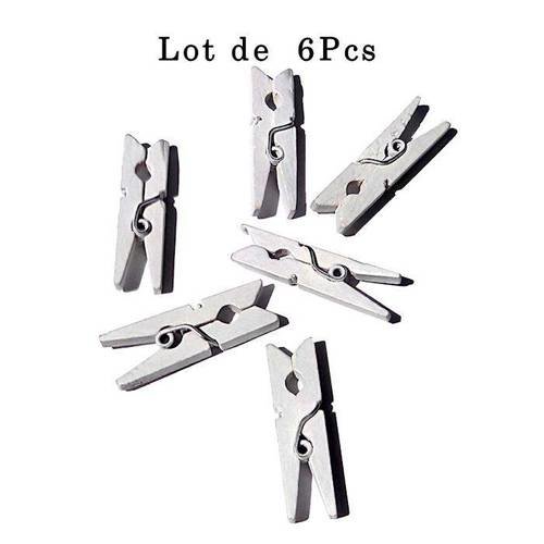 Pince à linge blanche en bois 3cm . lot de 6 pièces. indispensable à ...