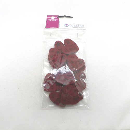 1269 lot de 12 gommettes cœurs en feutrine rouge bordeaux - Un grand marché