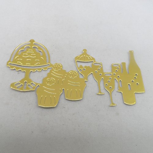 N°610 d'une "frise" buffet gâteaux verres bouteilles en papier ...