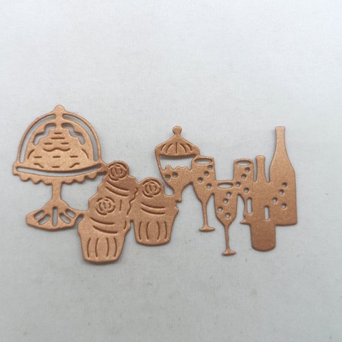 N°610 d'une "frise" buffet gâteaux verres bouteilles en papier ...