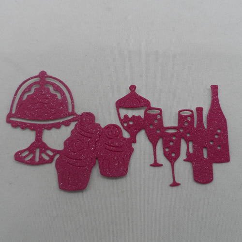 N°610 d'une "frise" buffet gâteaux verres bouteilles en papier ...