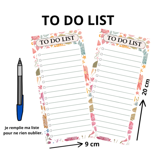 Planning de la semaine + to do list à imprimer, semainier, emploi du ...