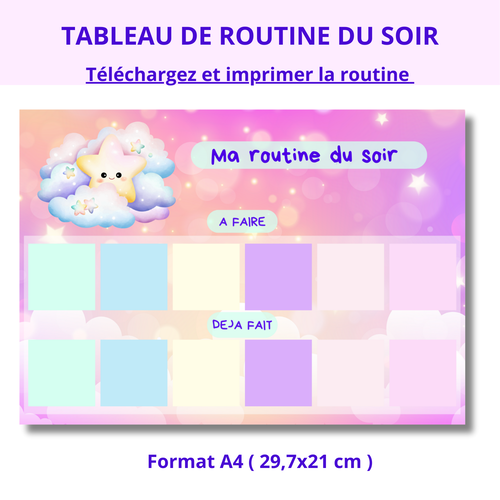 Tableaux de routines enfants, matin et soir, tableaux rituel enfant ...