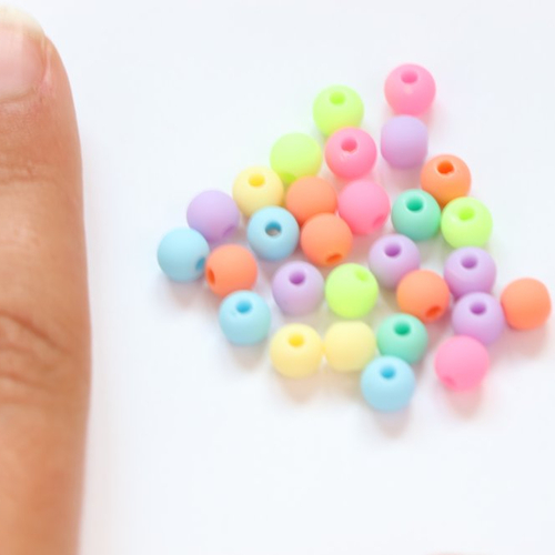 Lot de 30 perles mixte de couleurs mat 6 mm - Un grand marché