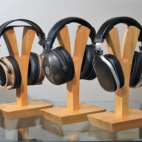 Porte casque, hifi, casque, headphone, bois, chêne, noyer, merisier ...