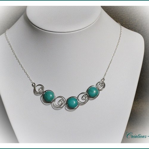 Collier en pierres naturelles : turquoise - Un grand marché