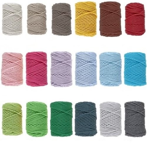 Fil macramé 3 mm - coton lammy yarns - col 041 orange - Un grand marché