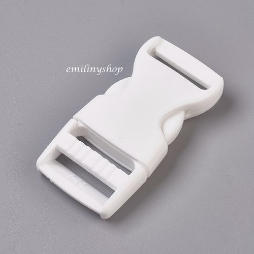 Lot de 4 fermoirs attache boucle clip en plastique blanc 6.5cm*3.2cm ...