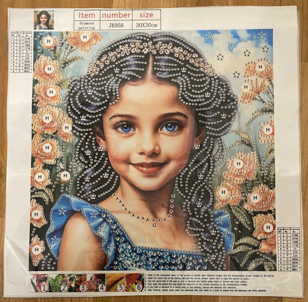 Kit diamond painting partiel, à réaliser soi-même, format 30x30 cm ...