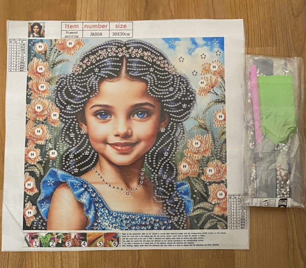 Kit diamond painting partiel, à réaliser soi-même, format 30x30 cm ...