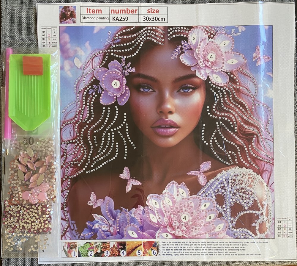 Kit diamond painting partiel à réaliser soi-même, format 30x30 cm ...