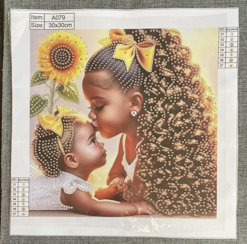 Kit diamond painting partiel à réaliser soi-même, format 30x30 cm, bébé ...