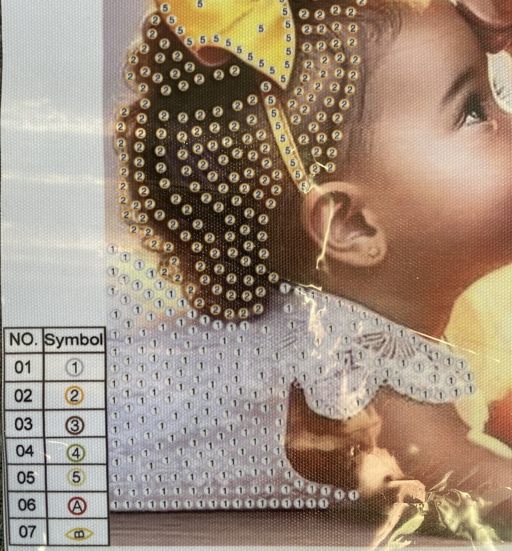 Kit diamond painting partiel à réaliser soi-même, format 30x30 cm, bébé ...