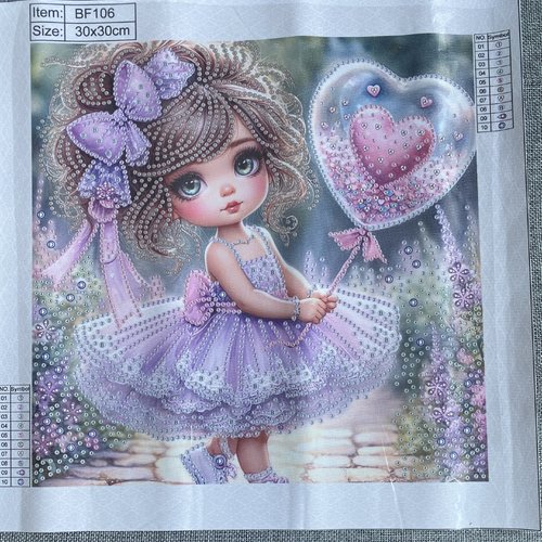 Kit diamond painting partiel à réaliser soi-même, format 30x30 cm, bébé ...