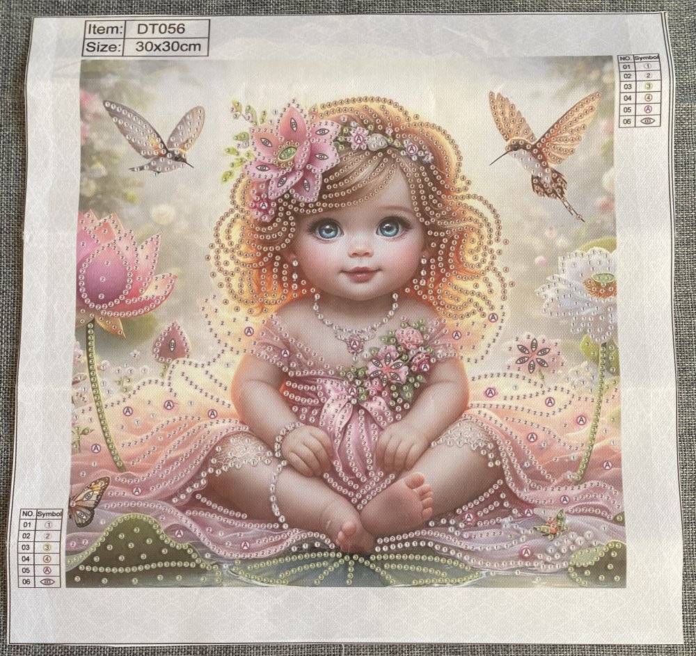 Kit diamond painting partiel à réaliser soi-même, format 30x30 cm, bébé ...