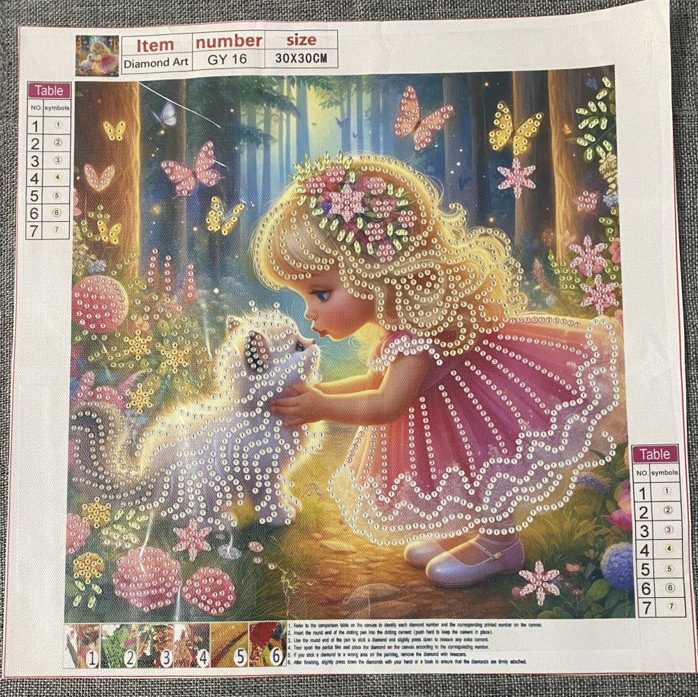 Kit diamond painting partiel à réaliser soi-même, format 30x30 cm ...