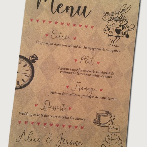 50 menus mariage kraft alice au pays des merveilles, menu kraft - Un ...