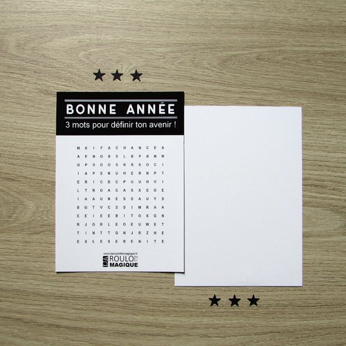 Carte de voeux 2025 - carte bonne année - mots cachés - Un grand marché