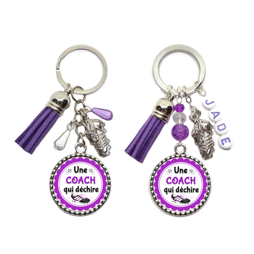 Votre prénom - porte clés coach de foot féminin, "une coach qui déchire ...