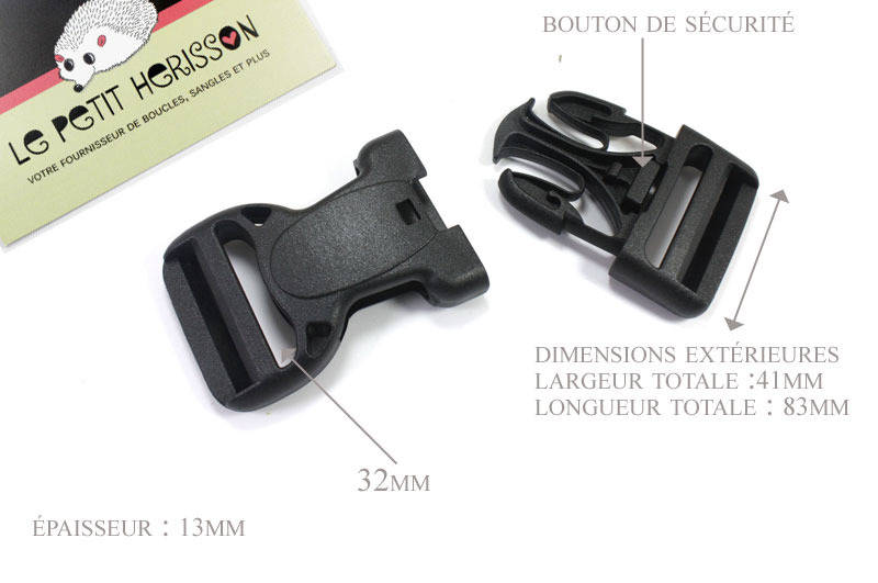 1 x 30mm boucle attache rapide / fermoir clip / plastique / sécurité ...