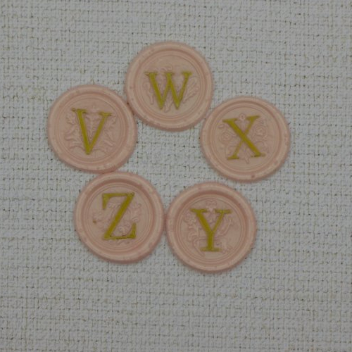 Embellissement monogramme cachet de cire synthétique rose nacré ...