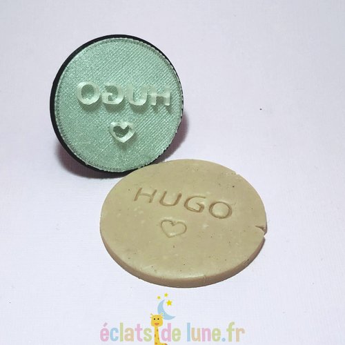 Tampon personnalisé fait main monté sur support en résine motif logo et ...