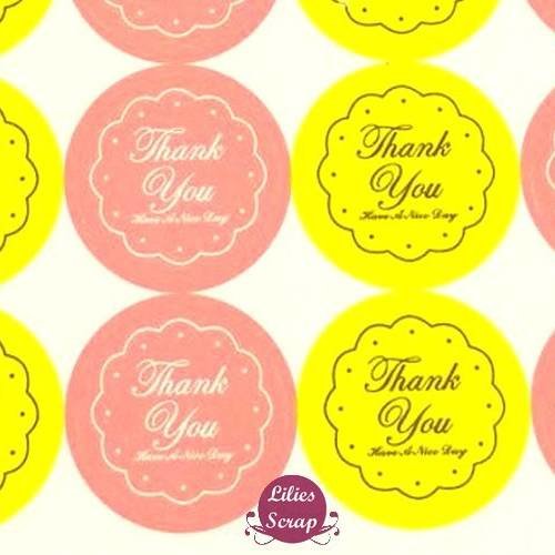 48 étiquettes autocollantes thank you merci- stickers adhésifs pour vos ...