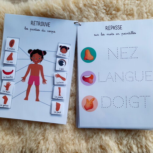 Livret d'activités sur le corps humain – quiet book enfant – livret d ...