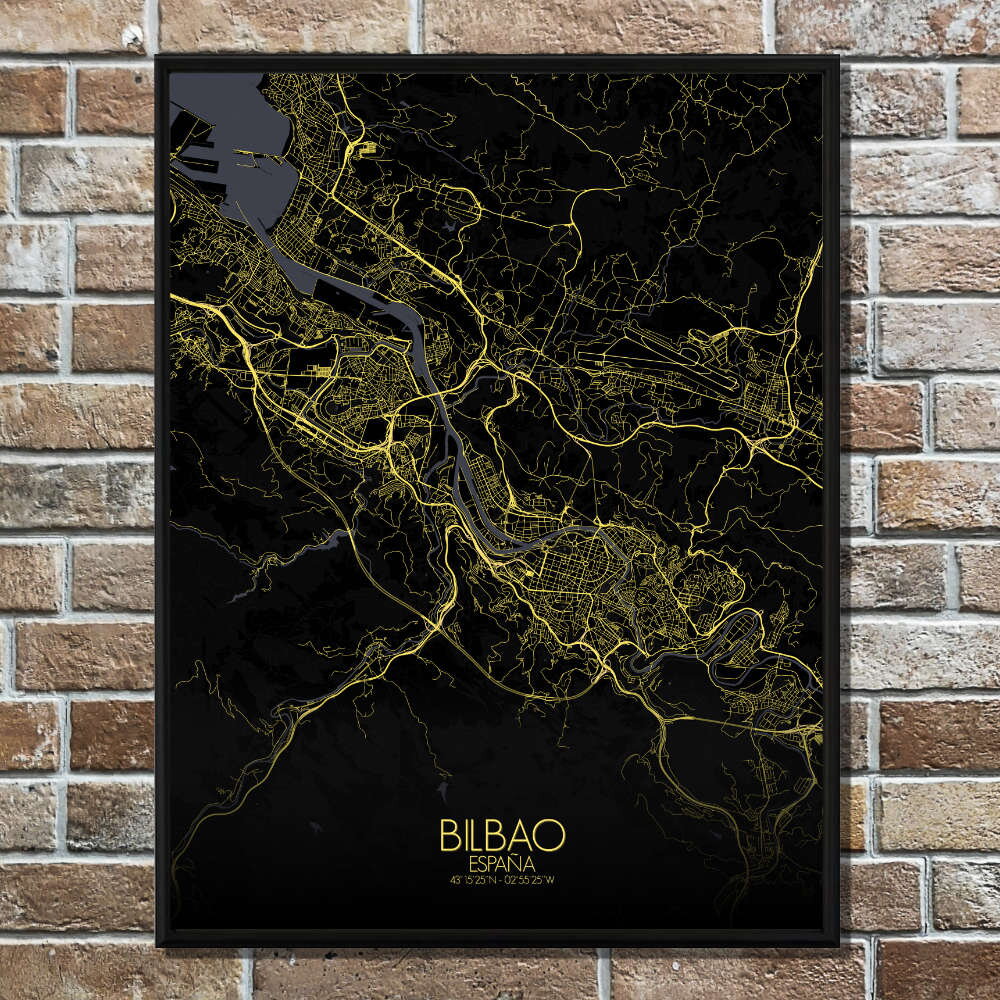 Poster carte de bilbao - Un grand marché